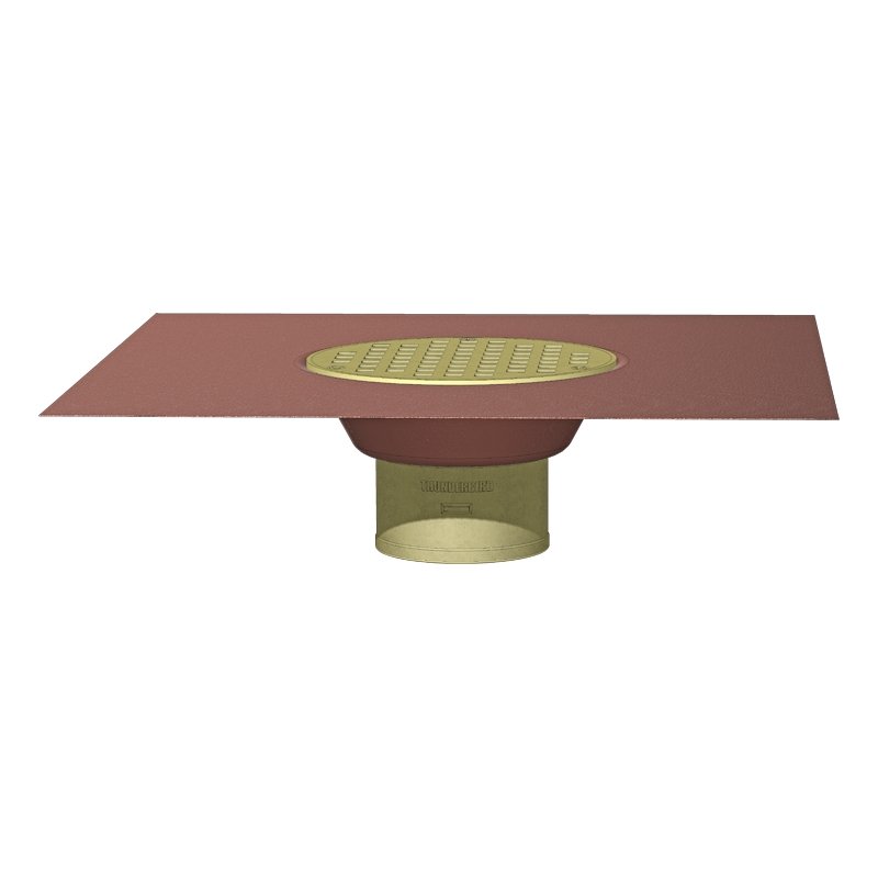 Thin Membrane Commercial Floor Drain, 16oz Copper | Copperlab