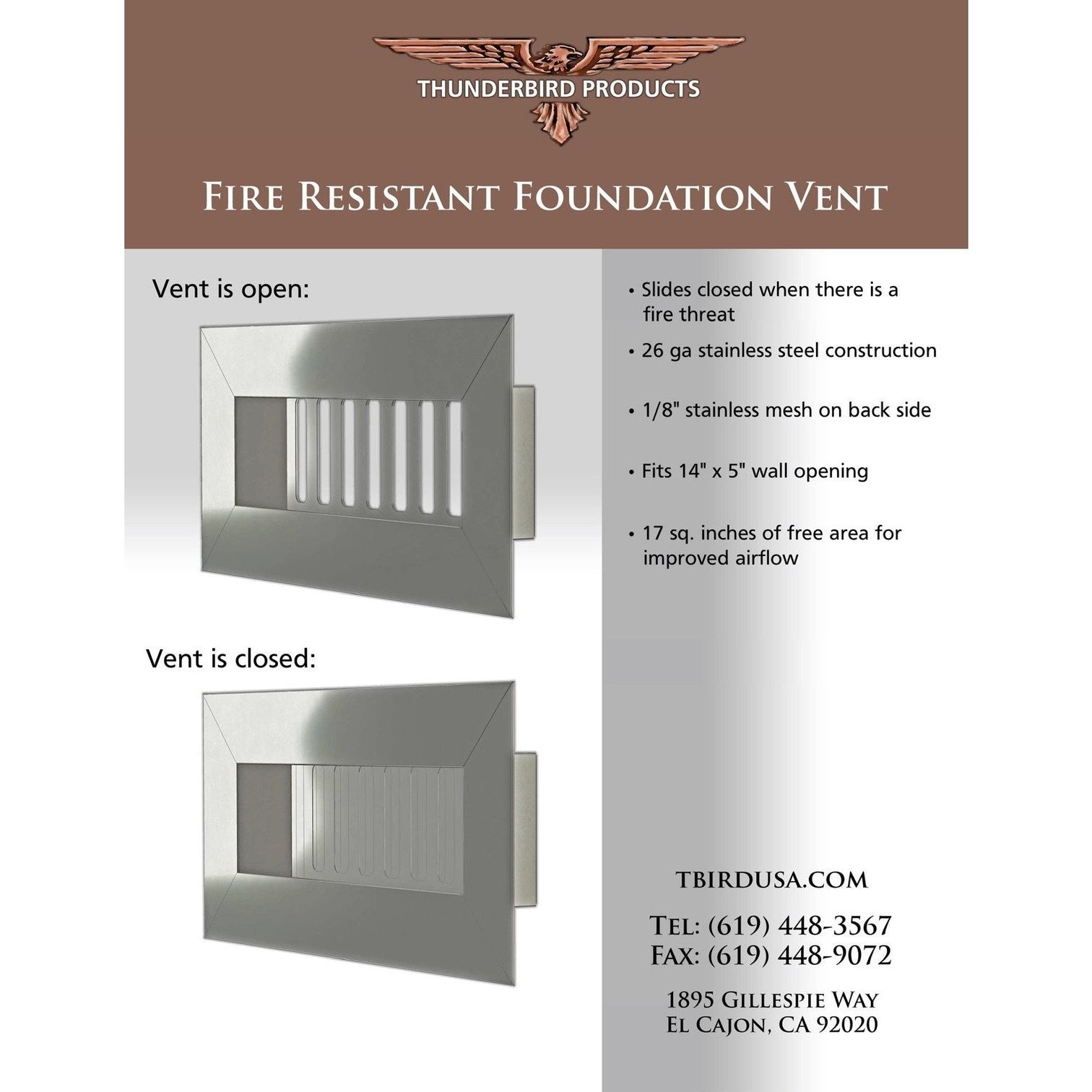 Ember-Resistant Vent, Stainless Steel | Copperlab