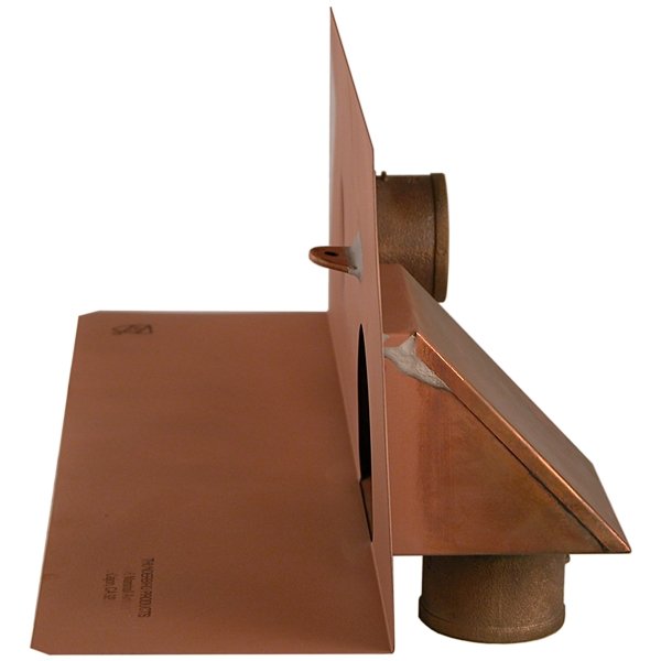 Inside Wall Parapet Roof Drain with Overflow, 16oz Copper | Copperlab