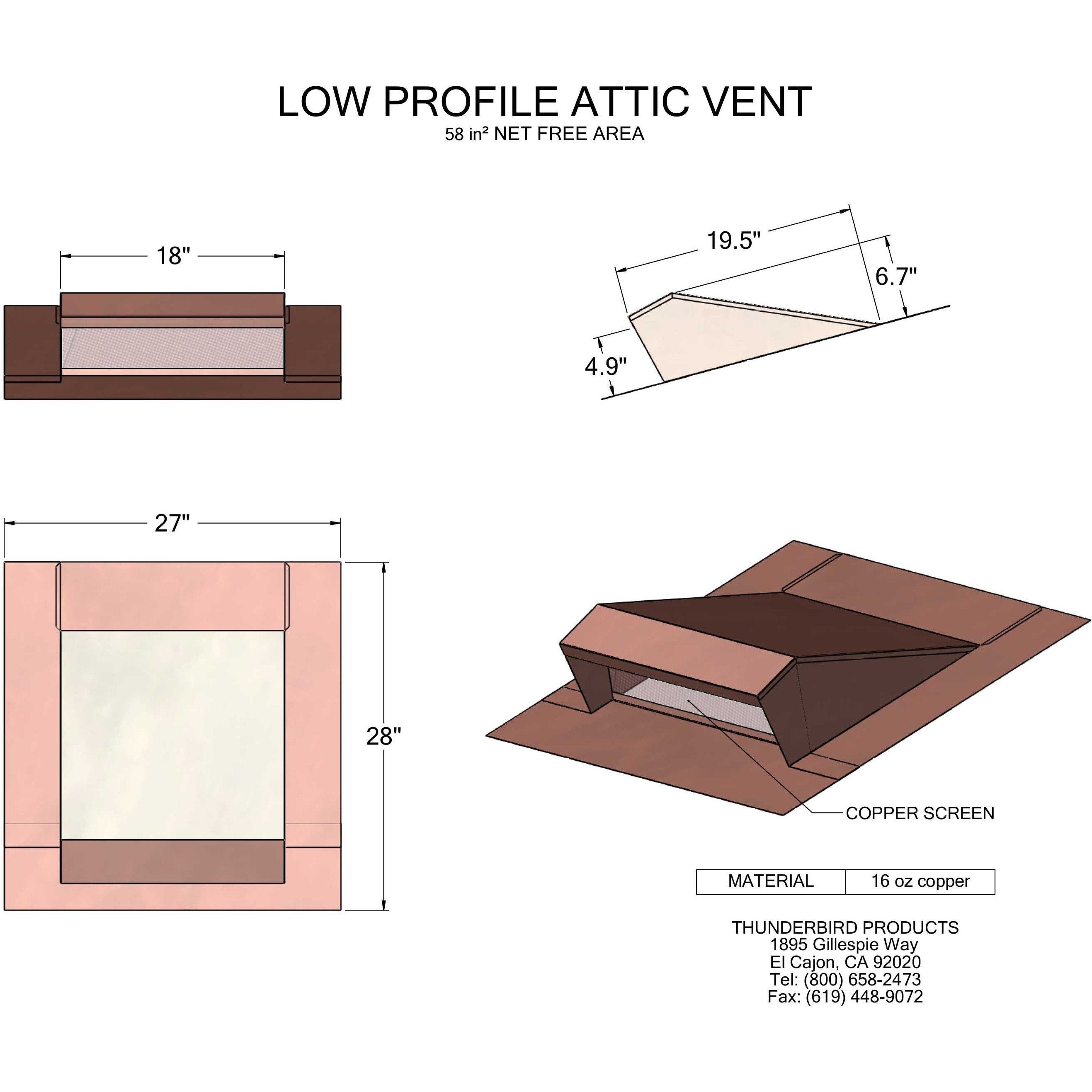 Low Profile Attic Roof Vent | Copperlab