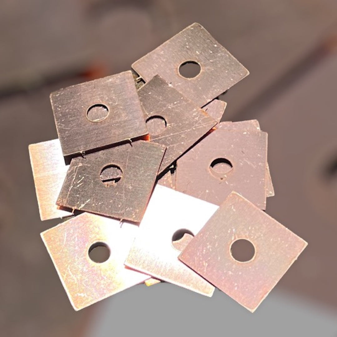 Copper Squares with Center Hole, 1"x1" | Copperlab