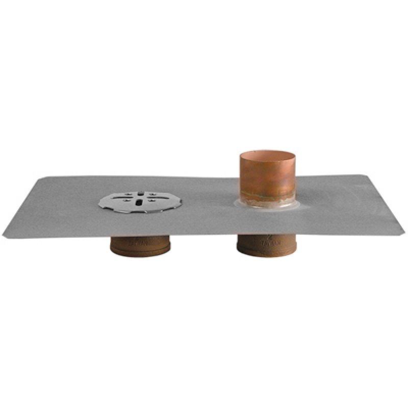 Stainless Steel Deck Drain with Overflow | Copperlab