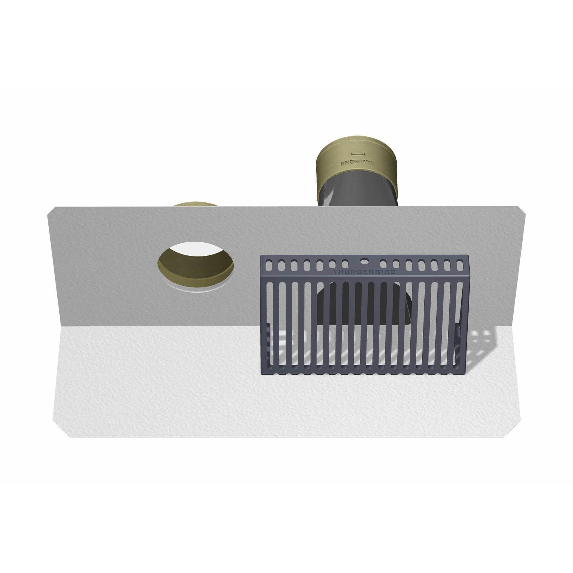 Parapet Roof Drain w/ Overflow, Stainless Steel | Copperlab